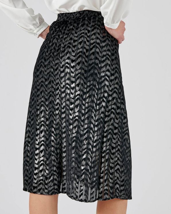 Asymmetrische rok in getextureerd velours - Rokken - Damart België
