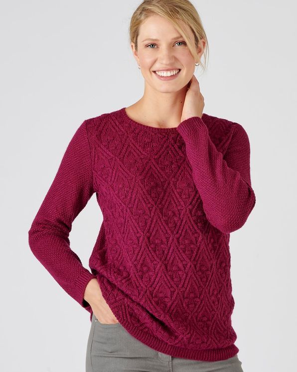 Pull maille fantaisie laine mélangée - Pulls et gilets - Damart Belgique