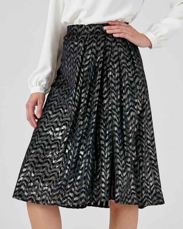 Asymmetrische rok in getextureerd velours - Rokken - Damart België