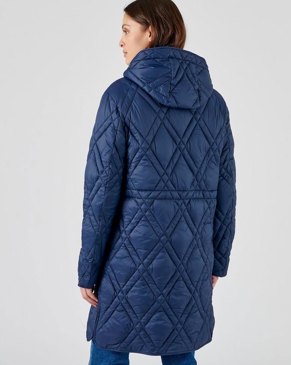 Lange donsjas met voering in Thermolactyl®, gerecycleerde vezels ...