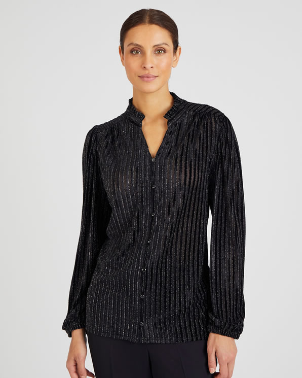 Overhemdblouse velours gestreept - Tuniek, Topjes - Damart België