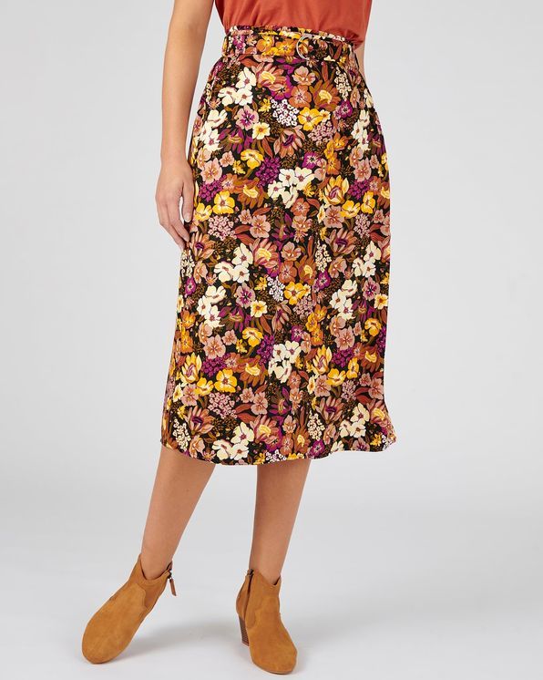 Gebloemde rok in viscose Lenzing™ EcoVero™ - Rokken - Damart België